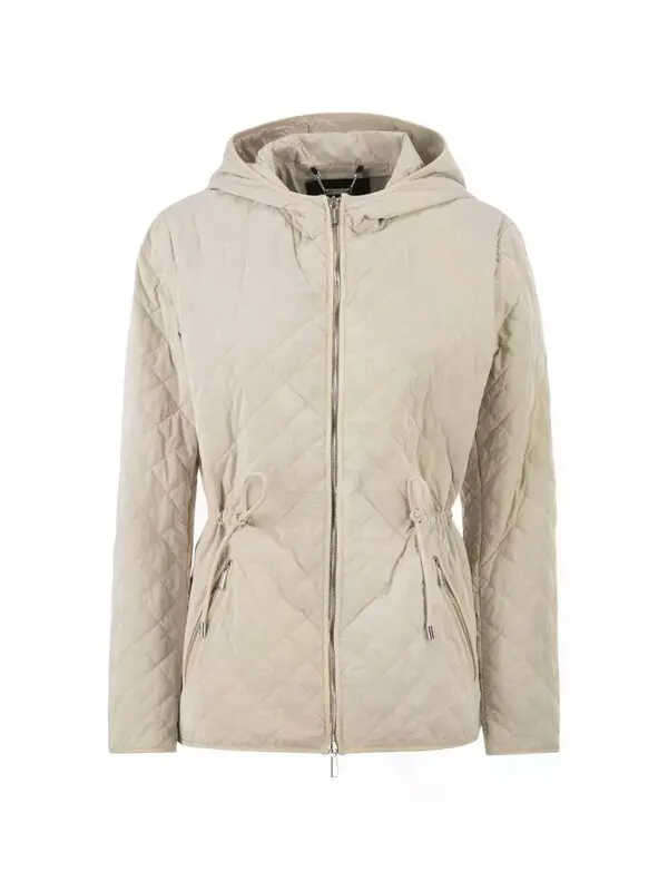 MOORER Hooded Diamond Quilted Jacket - Neutrals