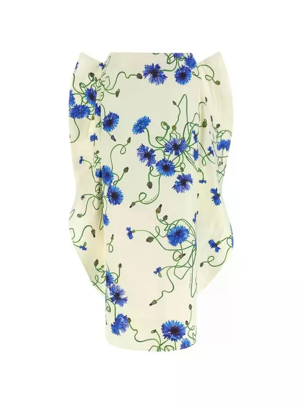 Stella McCartney Floral Ruffled Midi Skirt - Neutrals