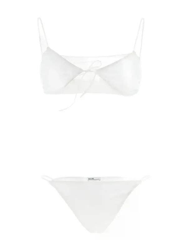 ALLIS BEACHWEAR Sporty Mesh Tie-fastening Bikini - White