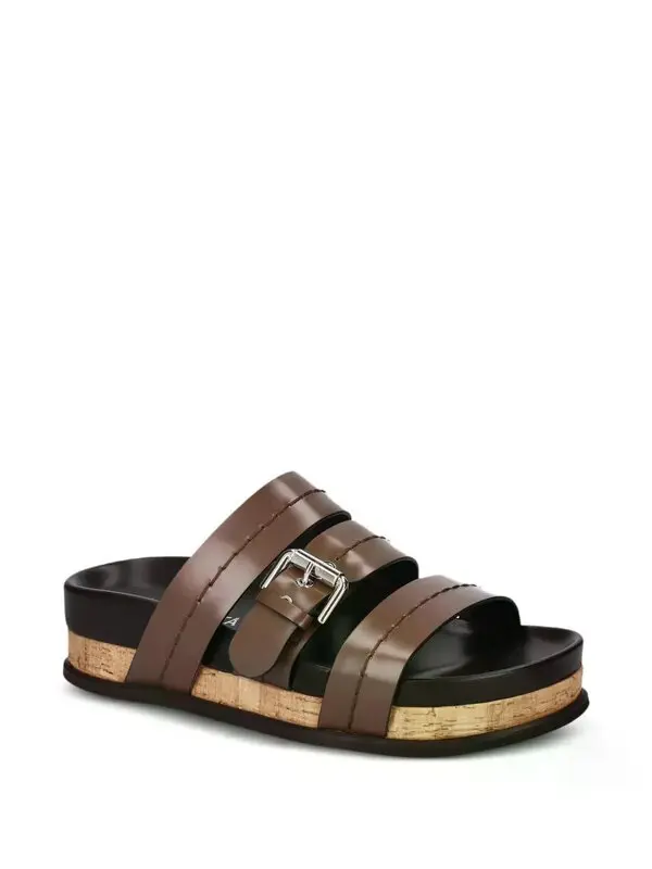 Premiata Buckled Leather Flat Platform Sandals