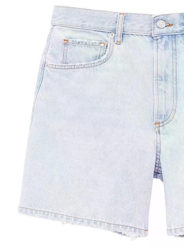 ANINE BING Delaney Frayed-edge Denim Shorts