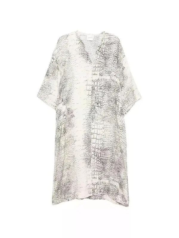 NUDE V-neck Printed Dress - Neutrals