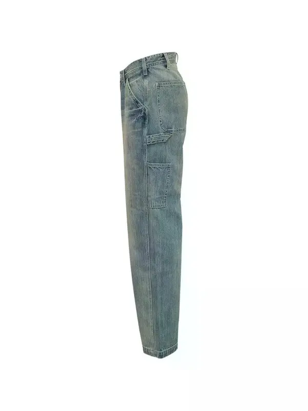 UNIVERSAL OVERALL Light Wash Pocket Trousers - Blue