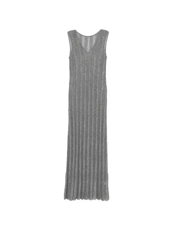NEERA V-neck Pleated Maxi Dress