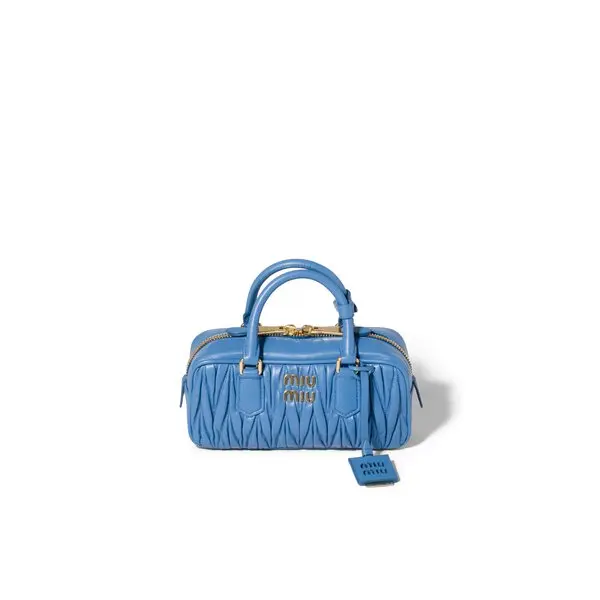 Miu Miu Arcadie Matelassé Nappa Leather Bag - Wave Blue