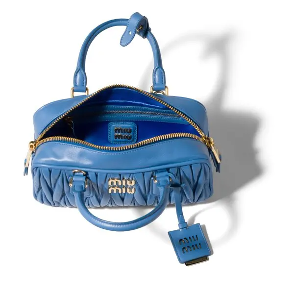 Miu Miu Arcadie Matelassé Nappa Leather Bag - Wave Blue
