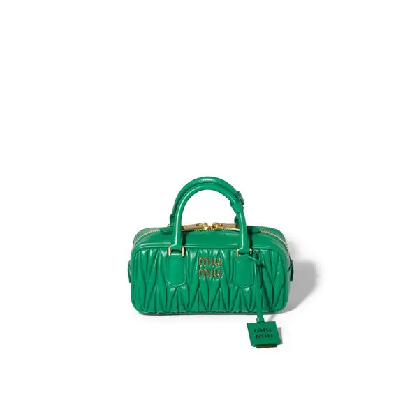 Miu Miu Arcadie Matelassé Nappa Leather Bag - Mango