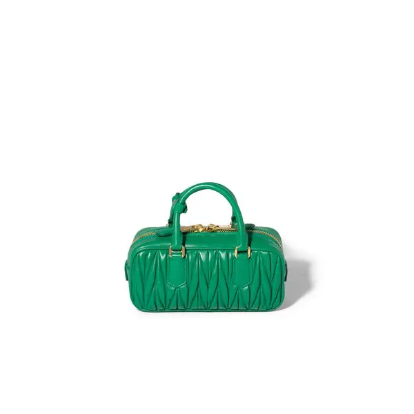 Miu Miu Arcadie Matelassé Nappa Leather Bag - Mango