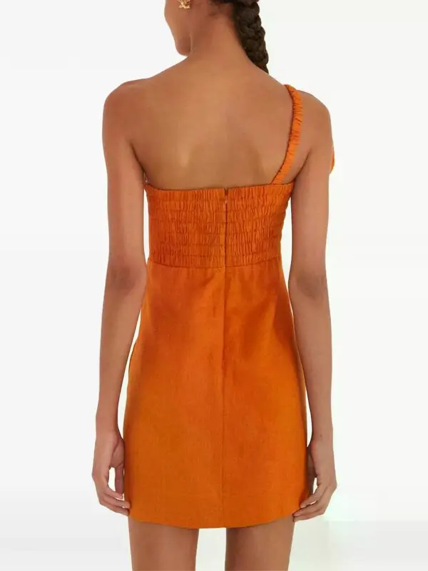 Farm Rio One-shoulder Ruffle Mini Dress