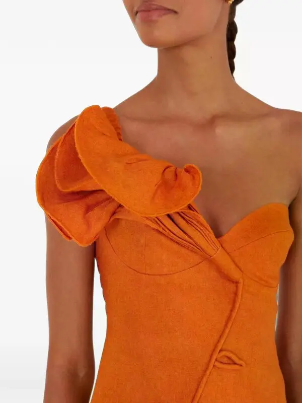 Farm Rio One-shoulder Ruffle Mini Dress
