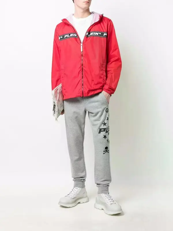 Philipp Plein Logo Tape Hooded Windbreaker