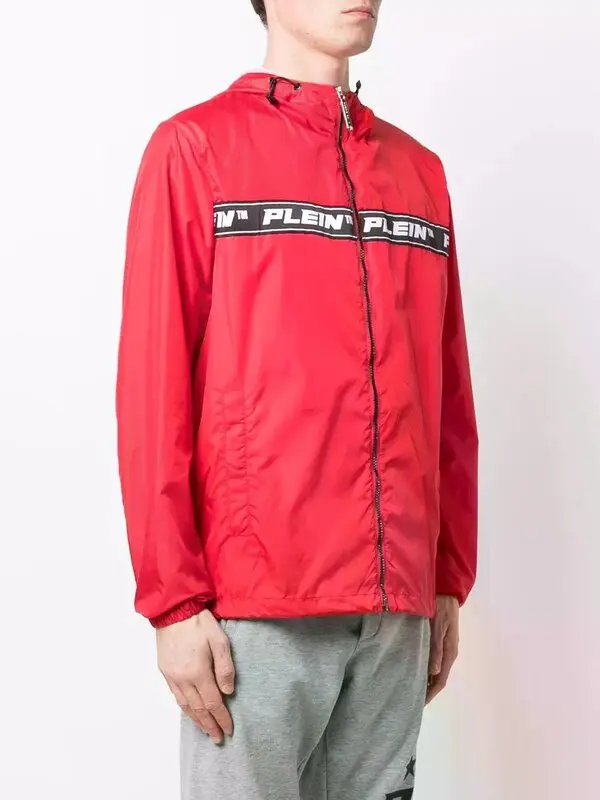 Philipp Plein Logo Tape Hooded Windbreaker
