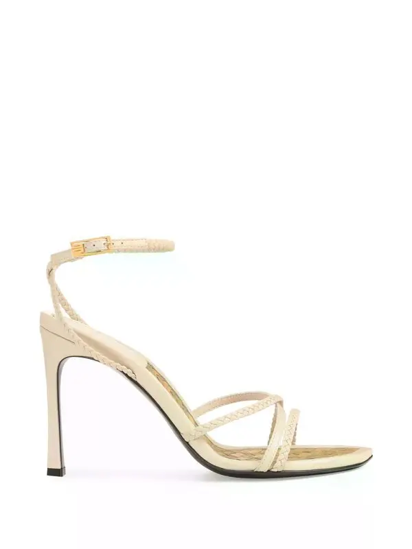 SERGIO ROSSI Braided Leather Strappy Sandals - Neutrals