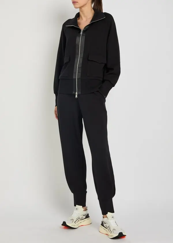 Varley Roxbury Stretch-jersey Zip-up Sweatshirt - Black