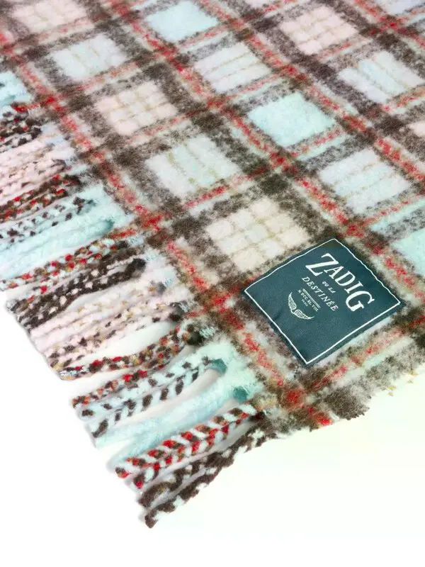 Zadig&Voltaire Tartan Fringed Scarf - Blue
