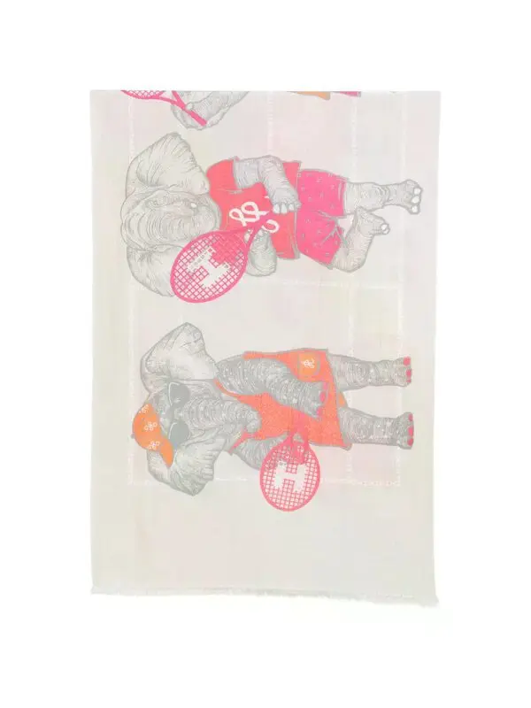 Hemisphere Graphic-print Scarf - Neutrals