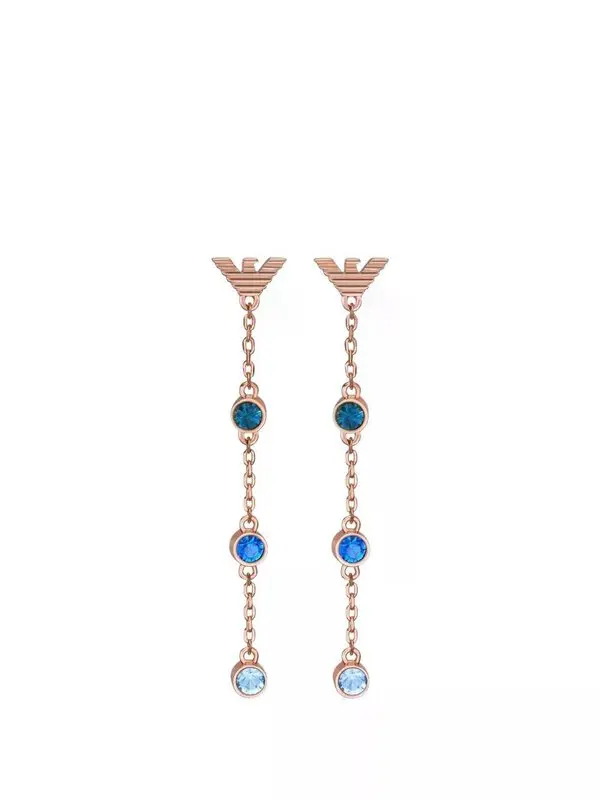 Emporio Armani Logo Plaque Drop Earrings - Pink