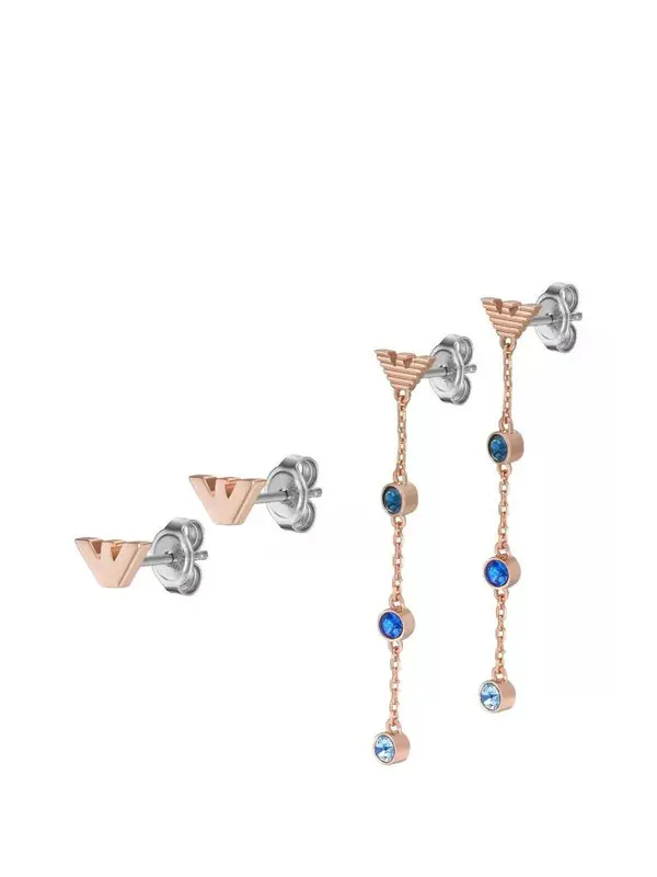 Emporio Armani Logo Plaque Drop Earrings