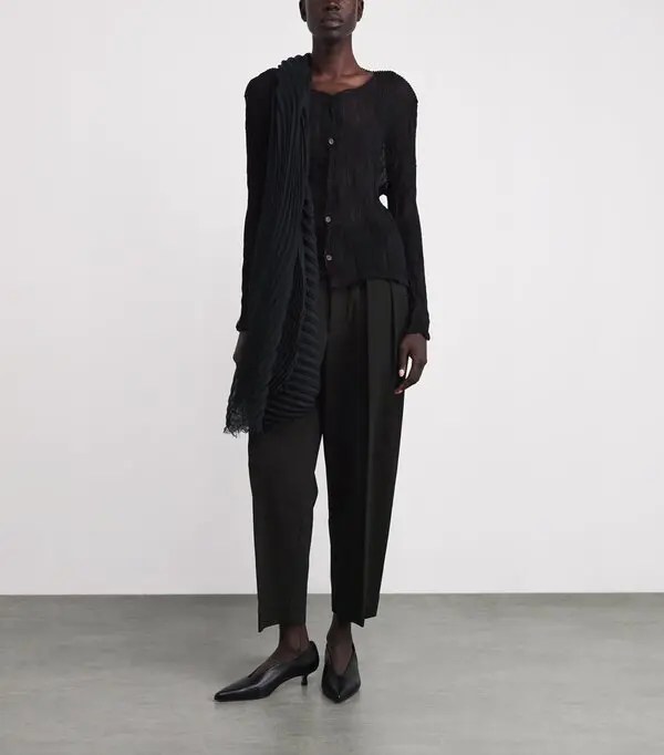 Issey Miyake Cotton Blend Straight Leg Trousers