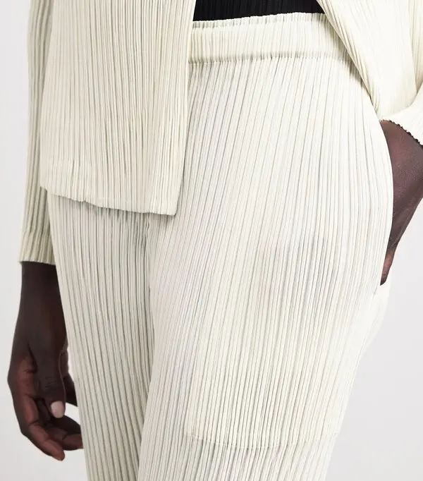 Issey Miyake Hatching Pleats Straight Leg Trousers
