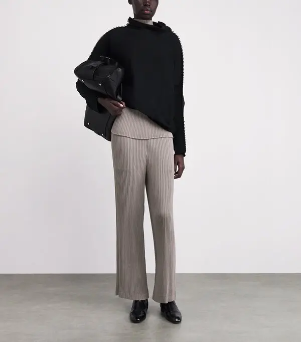Issey Miyake Pleated Straight Leg Trousers