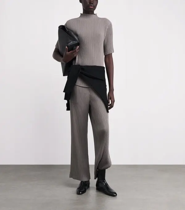 Issey Miyake High Neck Pleated Top