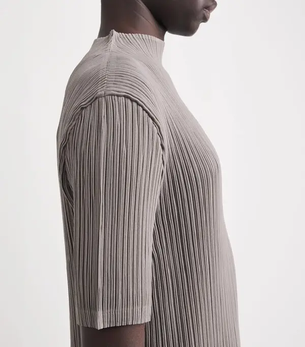 Issey Miyake High Neck Pleated Top