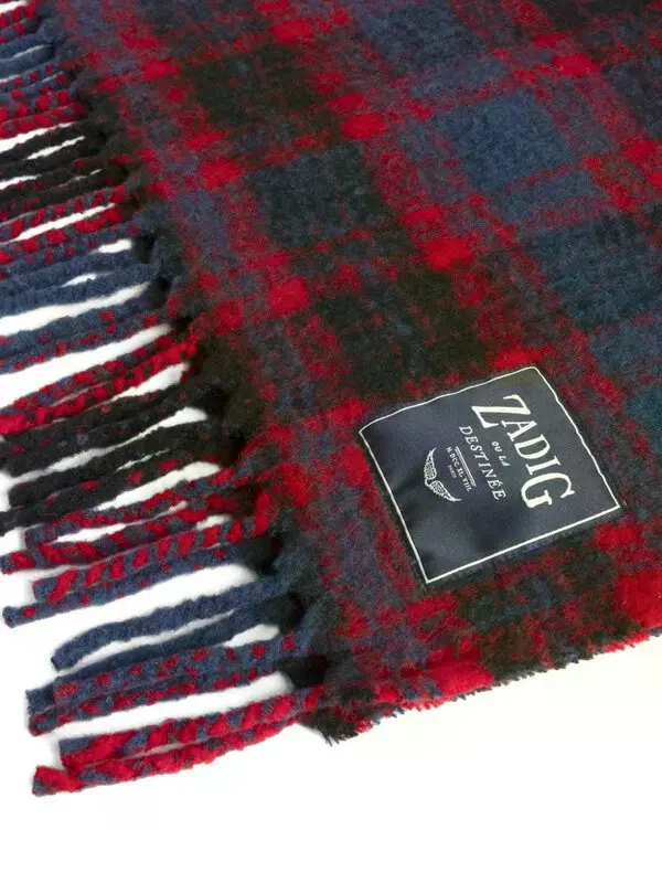 Zadig&Voltaire Tartan Fringed Scarf - Blue