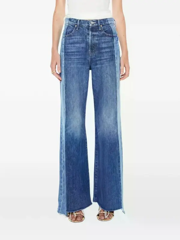 MOTHER Fray Wide Leg Jeans - Blue
