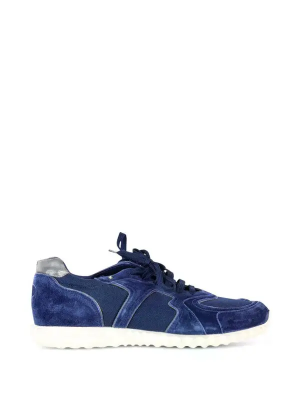 Valentino Garavani Mesh Suede Lace-up Sneakers - Blue