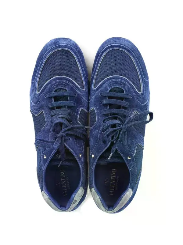 Valentino Garavani Mesh Suede Lace-up Sneakers