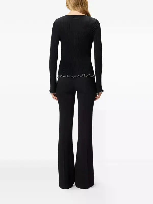 Pinko Nebbia Ruffled Rib Top