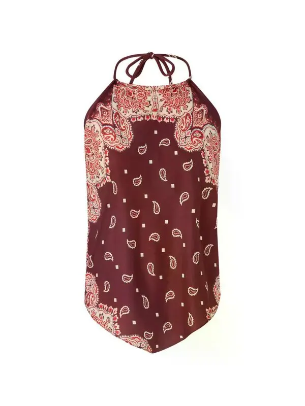 Pinko Paisley Print Halterneck Top
