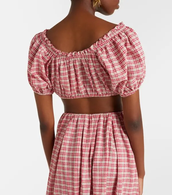 Faithfull The Brand Murcia Checked Cotton Crop Top