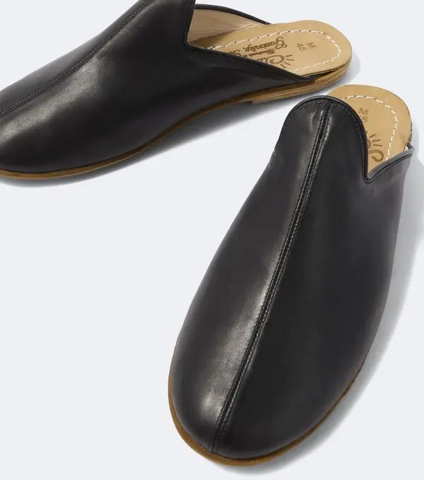 Sabah Baba Leather Mules - Black