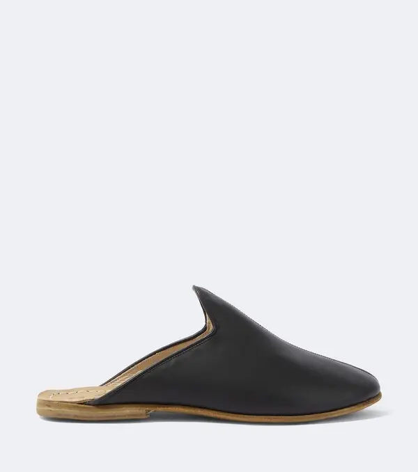 Sabah Baba Leather Mules - Black