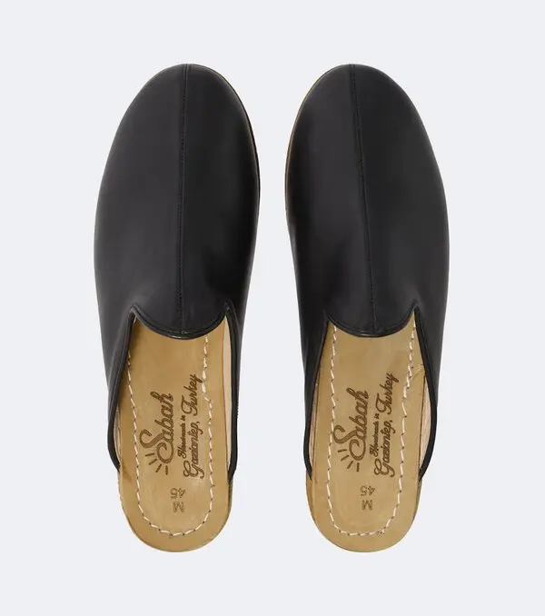 Sabah Baba Leather Mules - Black
