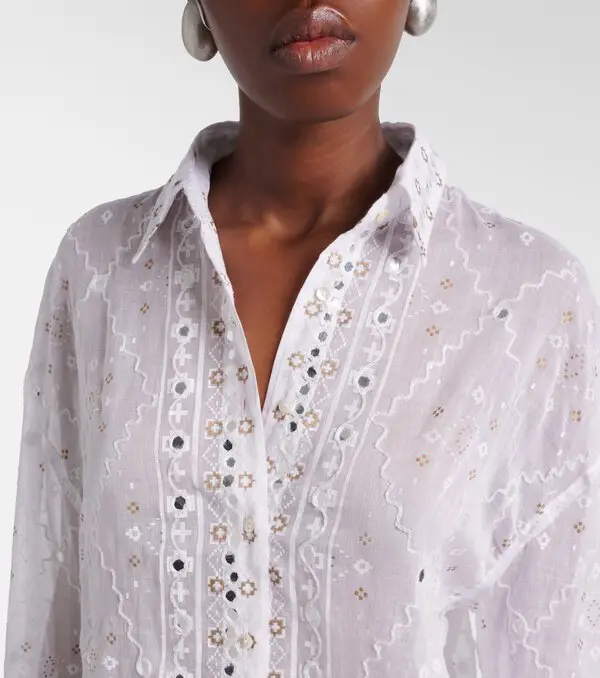 JULIET DUNN Embellished Cotton Shirt