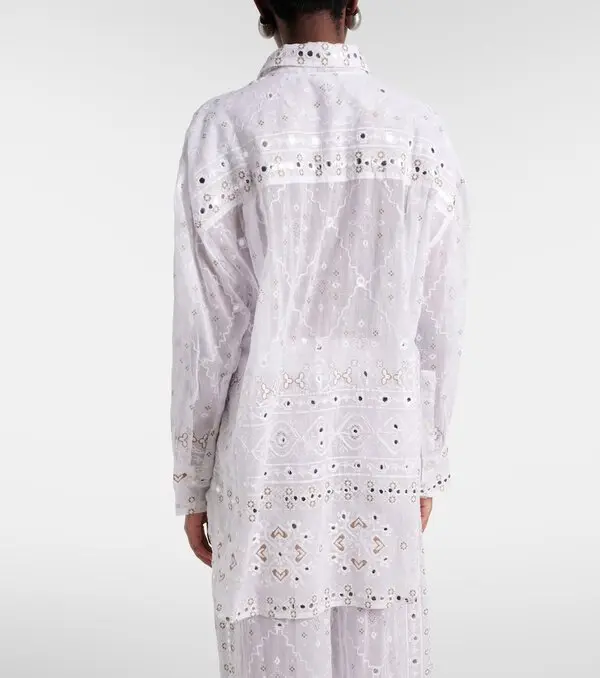 JULIET DUNN Embellished Cotton Shirt