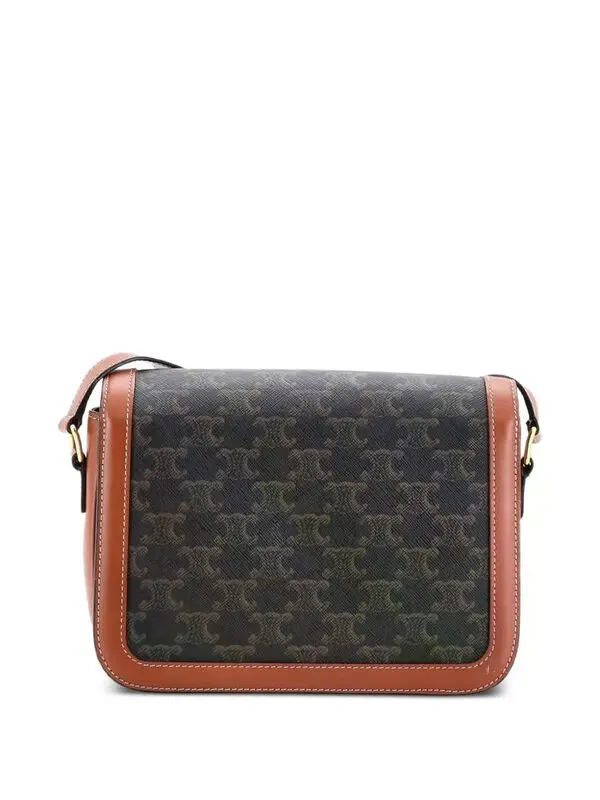 Celine Triomphe Coated Canvas Medium Shoulder Bag - Brown