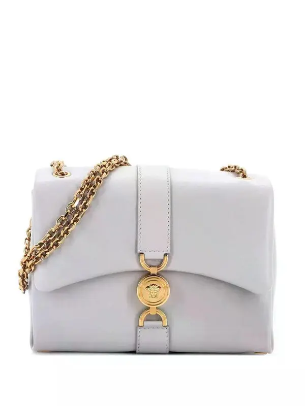 Versace Kleio Leather Small Shoulder Bag - Grey