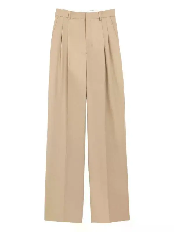 AMI Paris Wool High Waist Wide Pleated Trousers