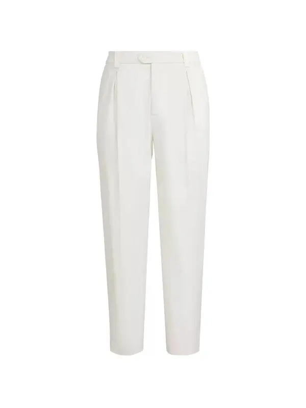 Brunello Cucinelli Pima Cotton Gabardine Trousers With Tee Holder - Neutrals