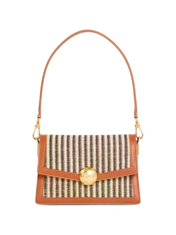 Lacoste Striped Leather Shoulder Bag - Neutrals