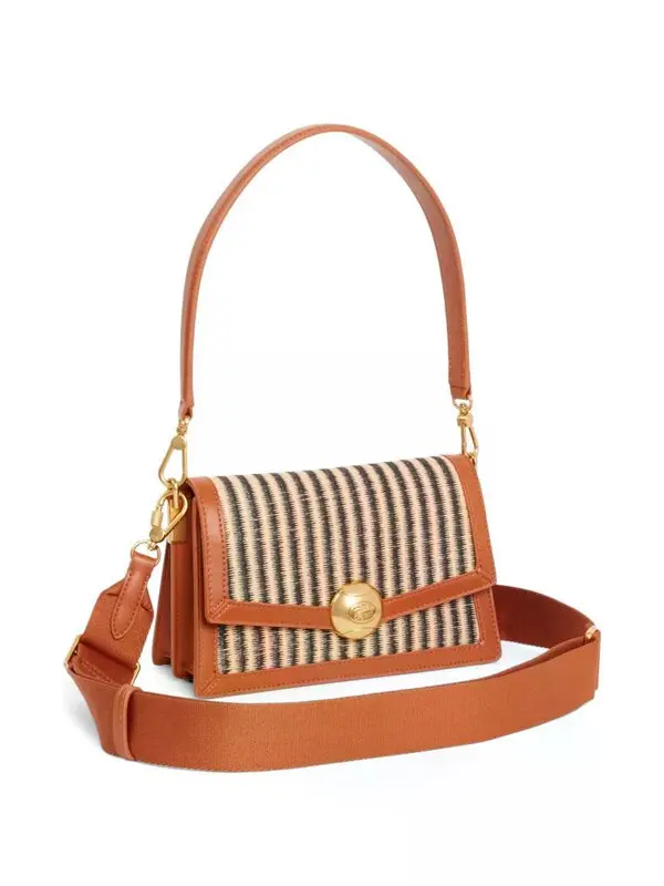 Lacoste Striped Leather Shoulder Bag