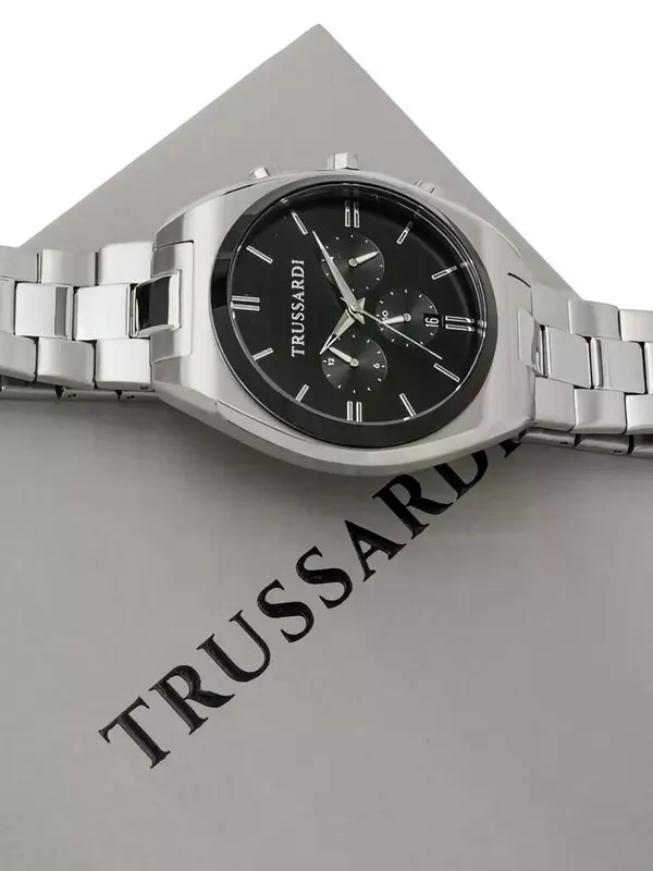 TRUSSARDI Chronograph Watch With Logo Detail - Black