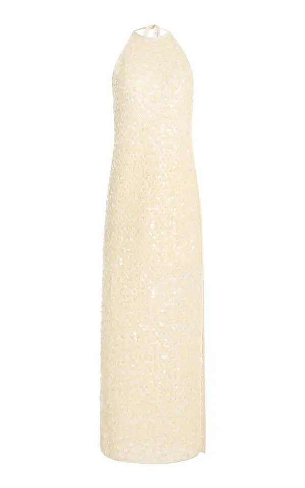 Significant Other Elliott Sequined Halterneck Maxi Dress - Yellow