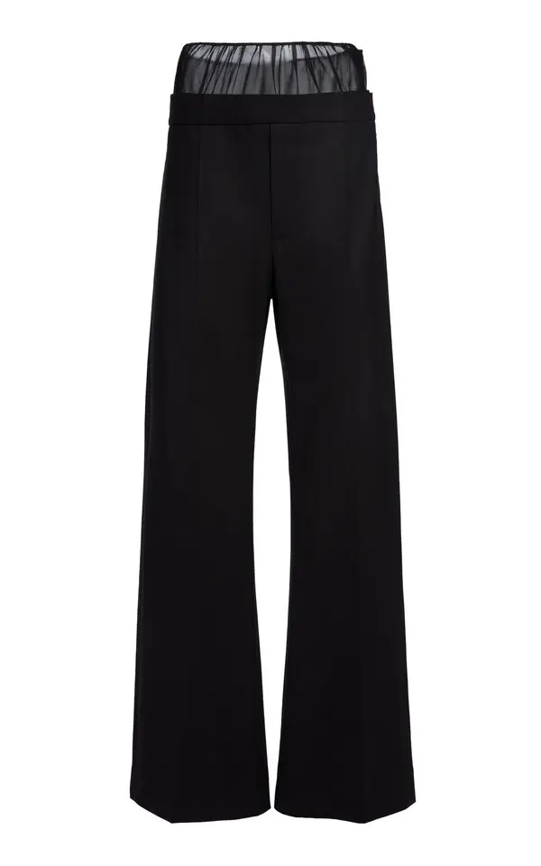 Victoria Beckham Sheer Panel Trousers - Black