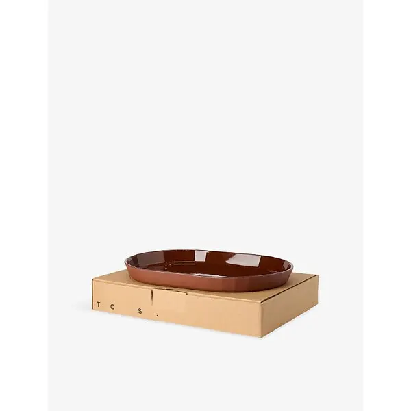 THE CONRAN SHOP Fade Oval Porcelain Platter 32cm - Cacao