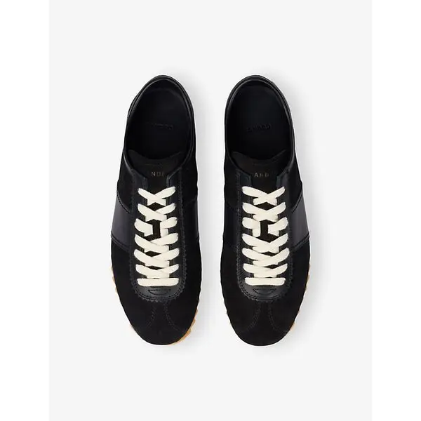 Sandro Leather And Suede Trainers - Black